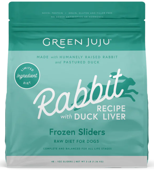 Green JuJu Frozen Rabbit Recipe w/ Duck Liver 3lb