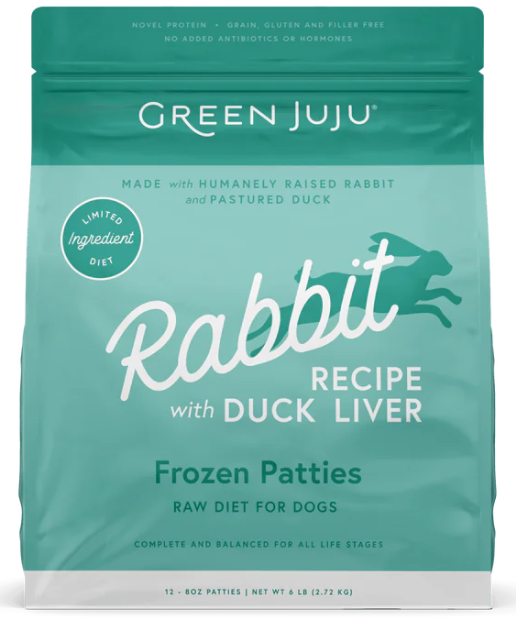 Green JuJu Frozen Rabbit Recipe w/ Duck Liver 6lb