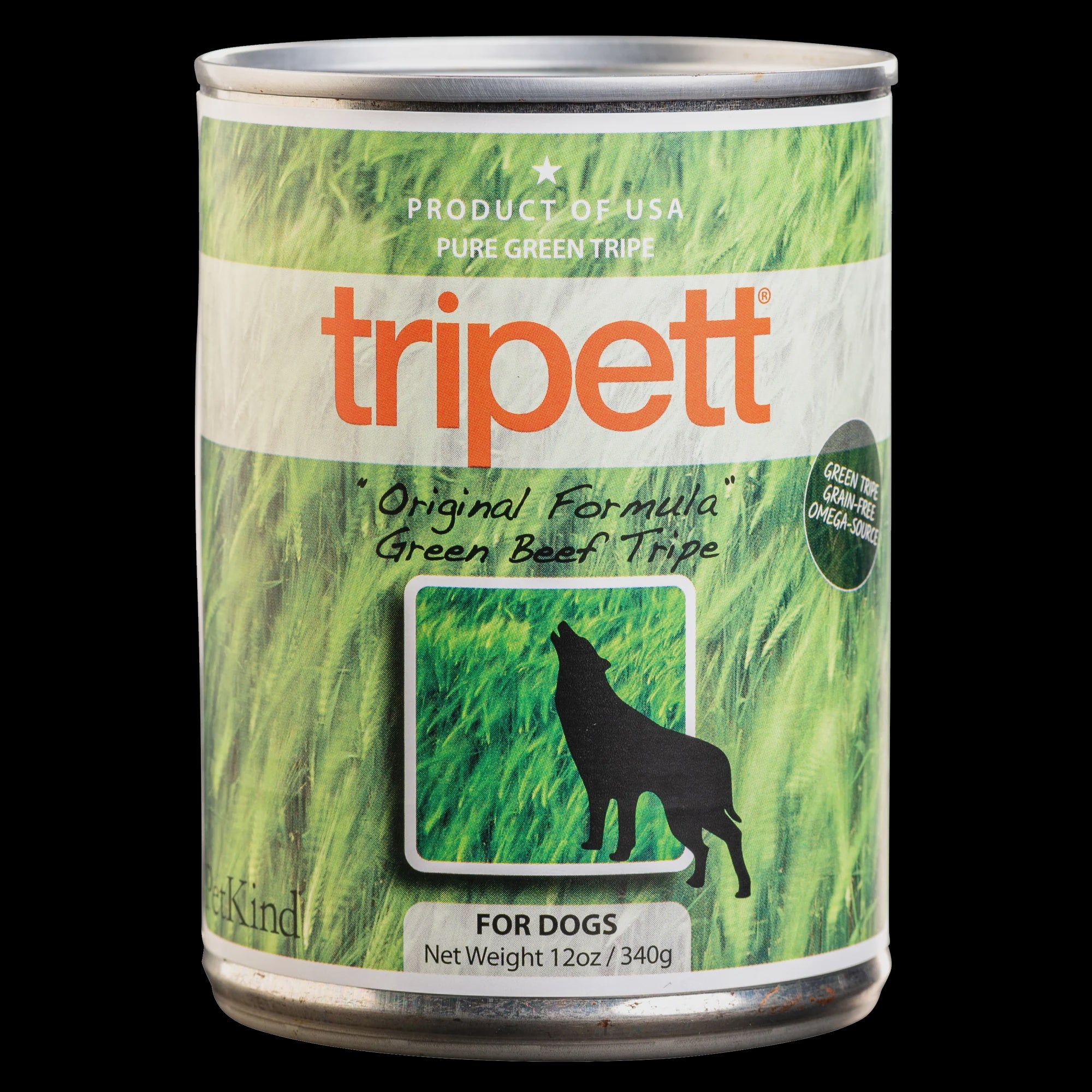 PetKind Tripett New Zealand Green Beef Tripe 12 oz Can - Individual Ca